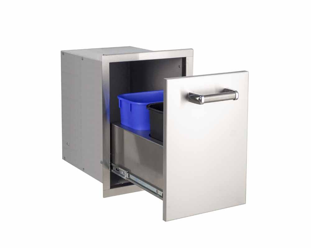 Fire Magic | Premium Flush 14” Roll Out Trash & Recycle Bin - The ...